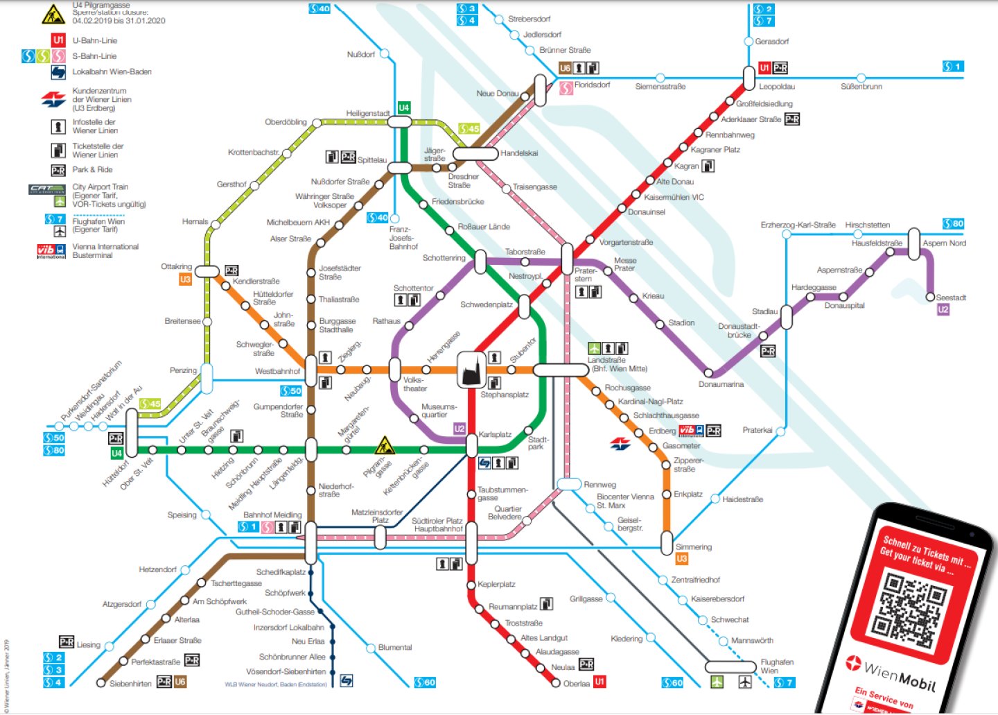 Wien Metro - Streckenplan, Fahrkarten und Tarife